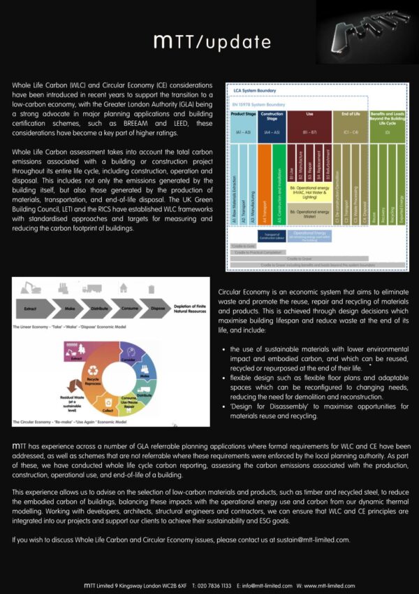 UPDATE - Whole Life Carbon (WLC) and Circular Economy (CE) - MTT